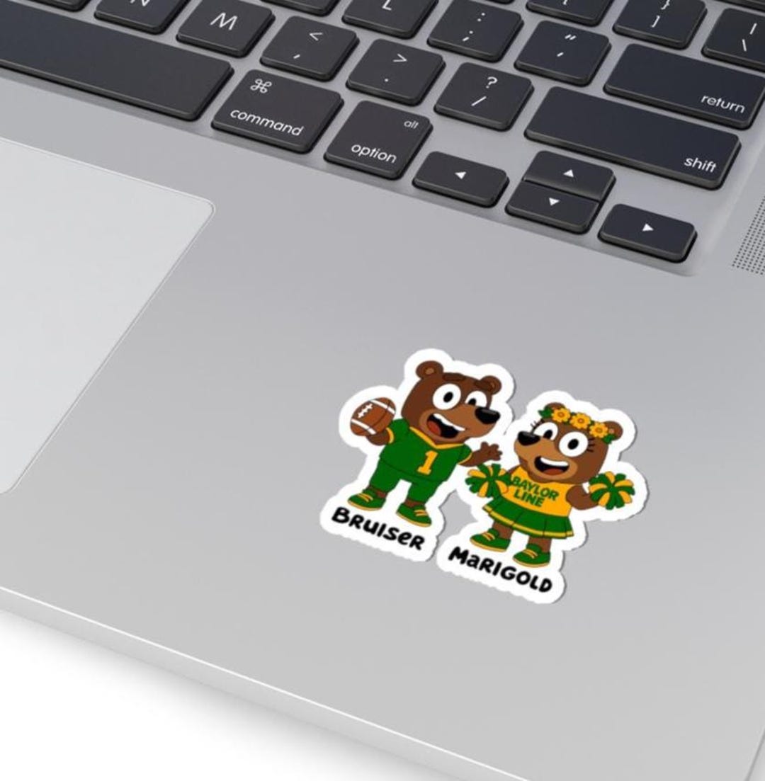 Baylor Mascot Sticker - Kiss-cut Vinyl - Bruiser, Marigold, or Both ...