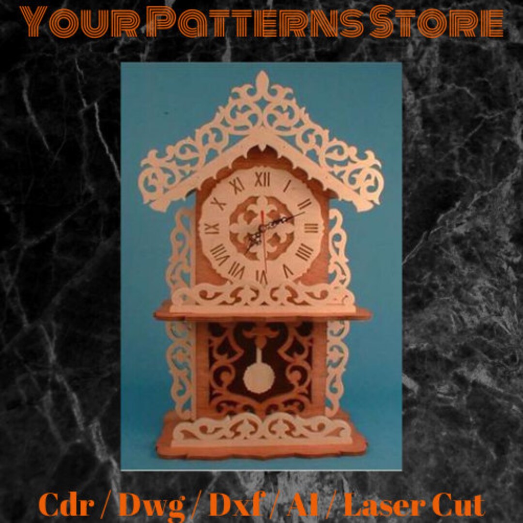 Clock Laser Cut File, Engrave Files, Dxf / Cdr / Dwg / Puzzle for ...