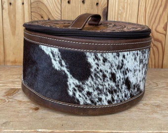 100% COWHIDE JEWELRY BOX Jewelry Storage Box Travel Case Gift Idea ...