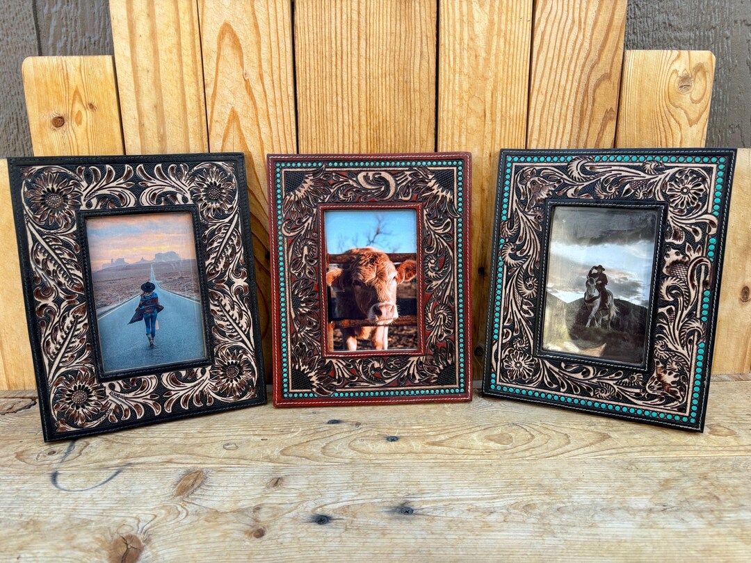 Tooled Leather Picture Frames! - Etsy