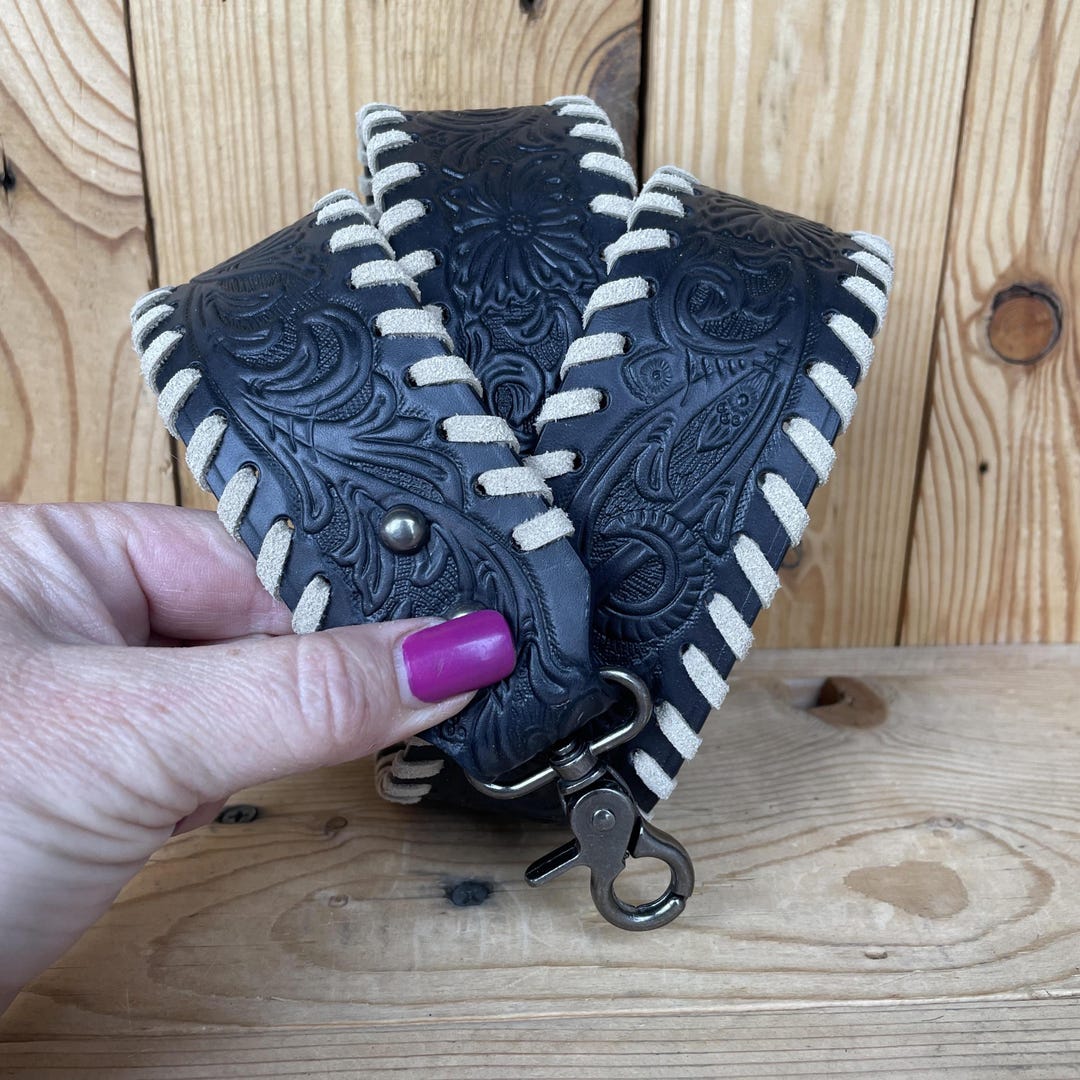Crossbody Tooled Leather Buck Stitch Purse Straps - Etsy