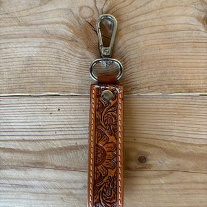 Hand Tooled Leather Keychains - Etsy
