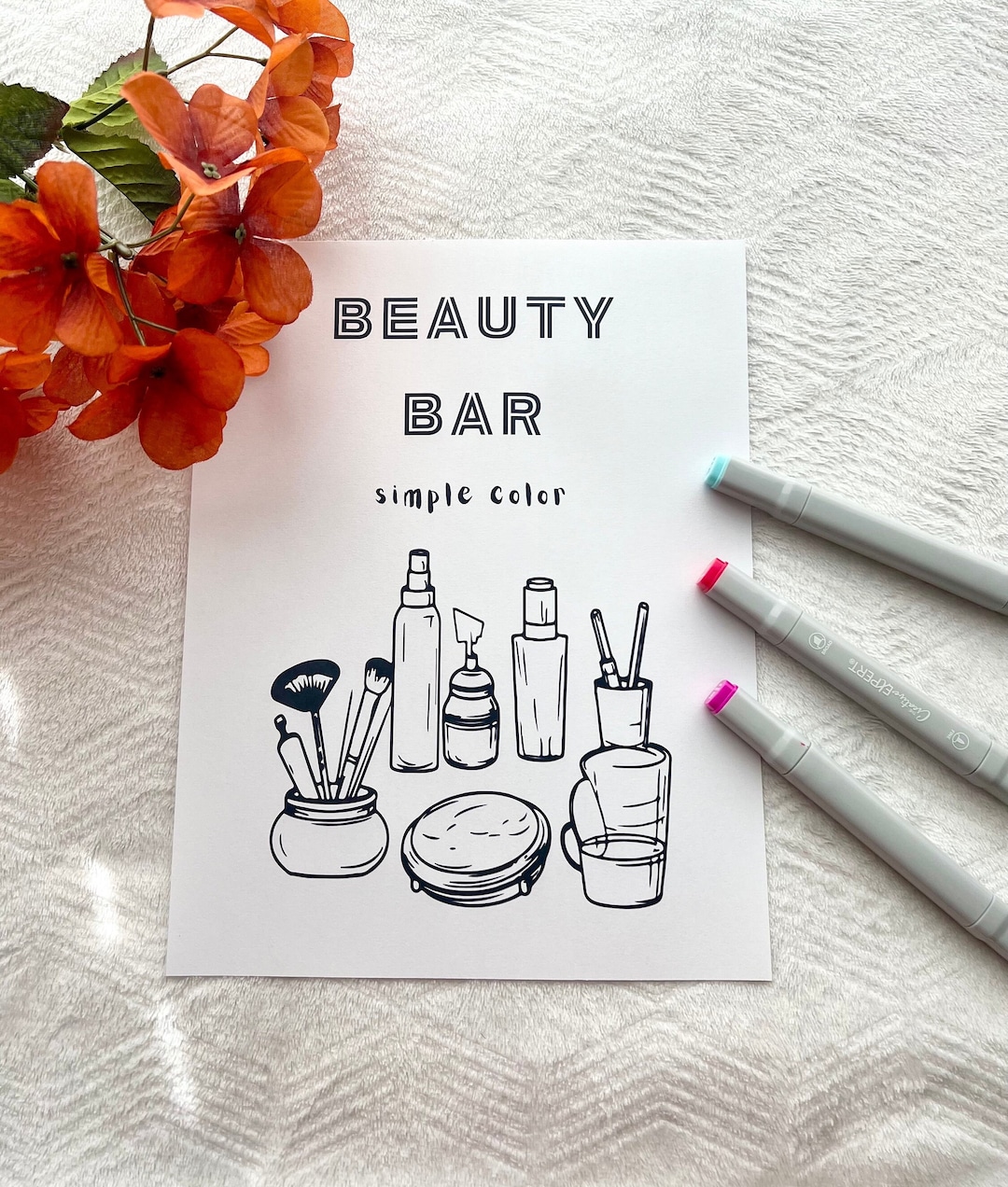 Cute Beauty Coloring Book, Cute Coloring Book, Gifts for Her, Beauty ...