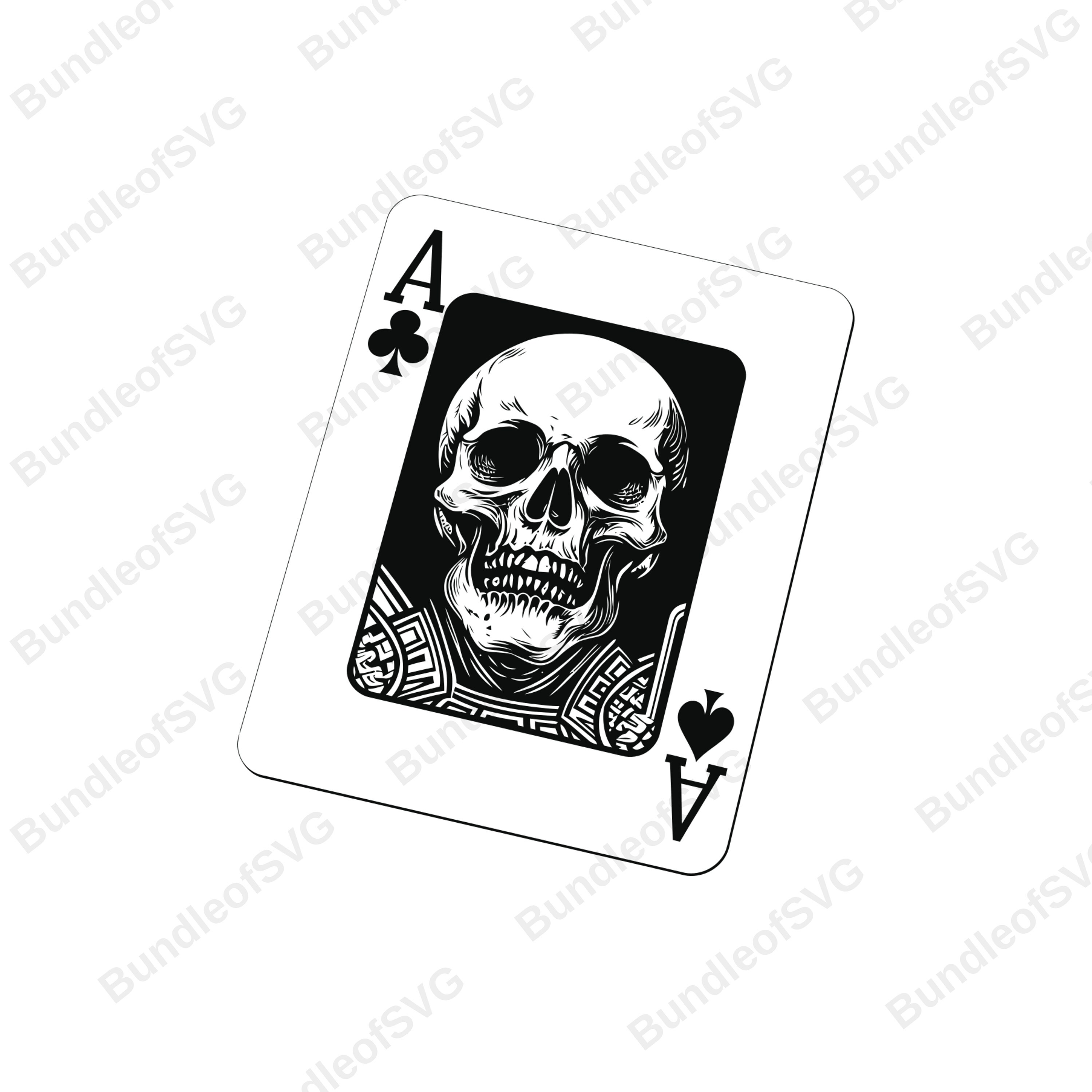 Skull Playing Cards SVG Bundle - Poker Skull Clipart - Gambling ...