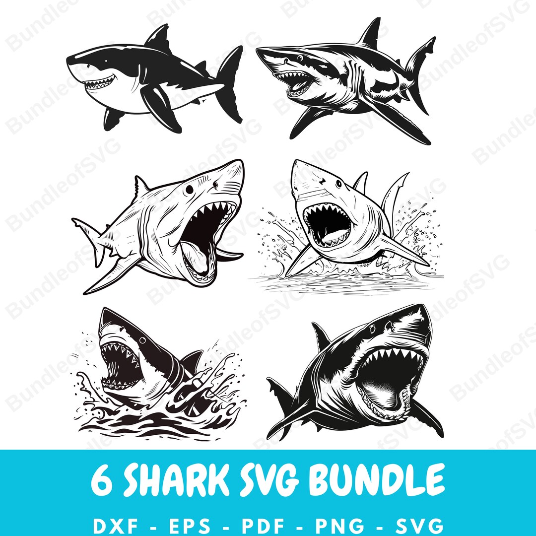 Shark Svg Bundle - Fish Svg - Ocean Svg - Fishing Svg - Sealife Svg ...