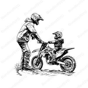 Father and Son Motorcycle Adventures - SVG Design Bundle - Biker Boy ...
