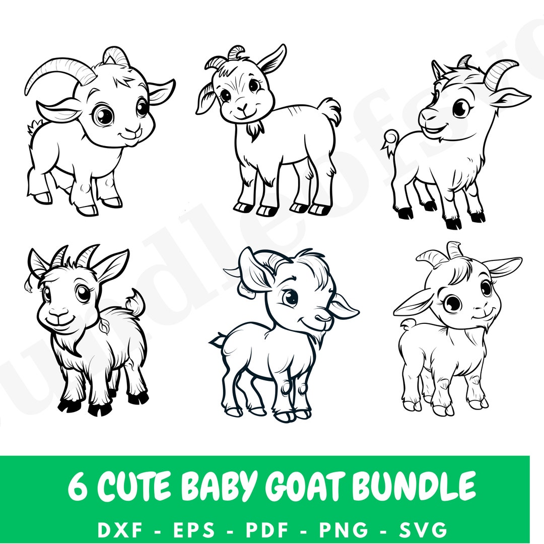 Baby Goat Svg Bundle, Cute Goat Svg Bundle, Cute Baby Goat , Cute Goat ...