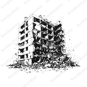 Destroyed House SVG Bundle - Ruined Building Svg - War Svg - Earthquake ...