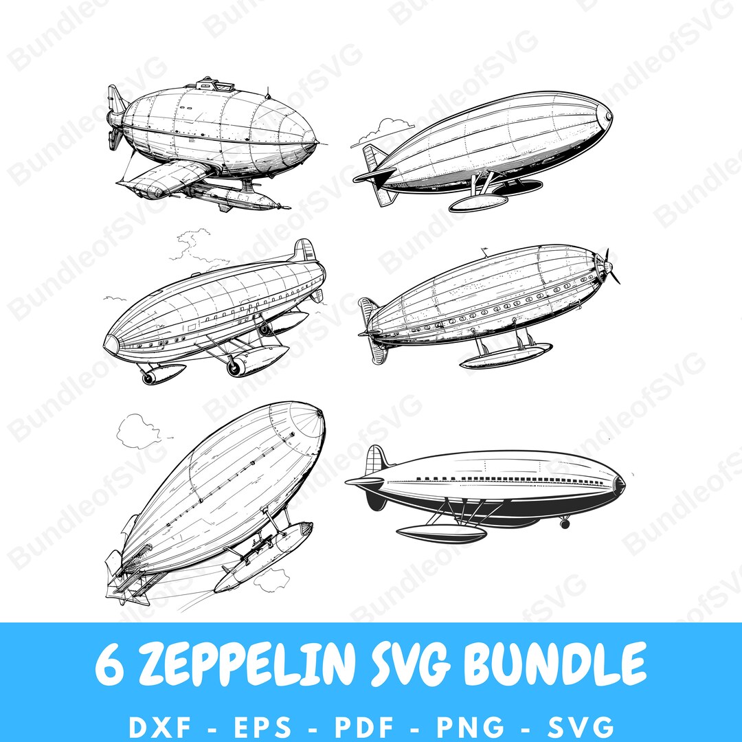 Zeppelin Svg Bundle Zeppelin Svg Zeppelin Balloon Svg Zeppelin Vector ...