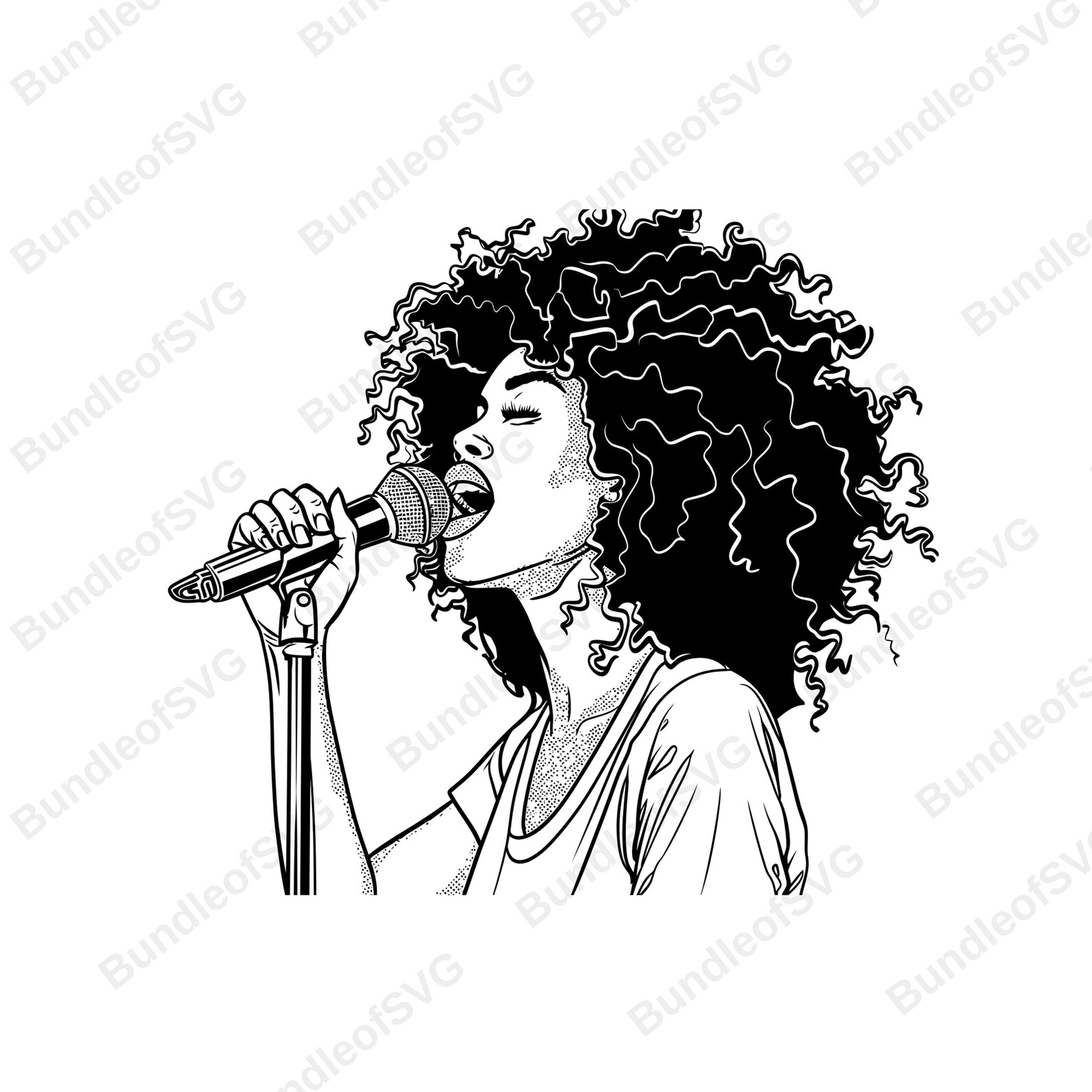 Afro Singer Silhouette SVG Bundle - Musician Clipart - Music Lover Svg ...