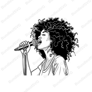 Afro Singer Silhouette SVG Bundle - Musician Clipart - Music Lover Svg ...