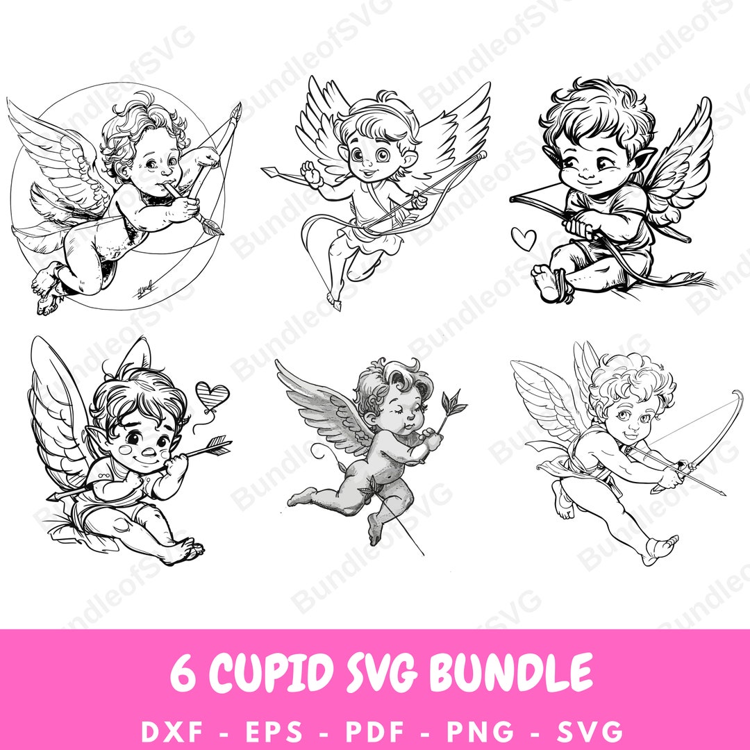 Cupid SVG Bundle, Cupid Svg, Valentine Svg, Angel Svg, Love SVG ...