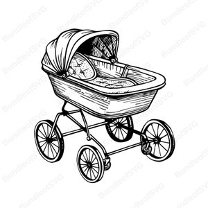 Baby Stroller SVG Bundle - Pram Svg Bundle - Baby Carrige Svg - Baby ...