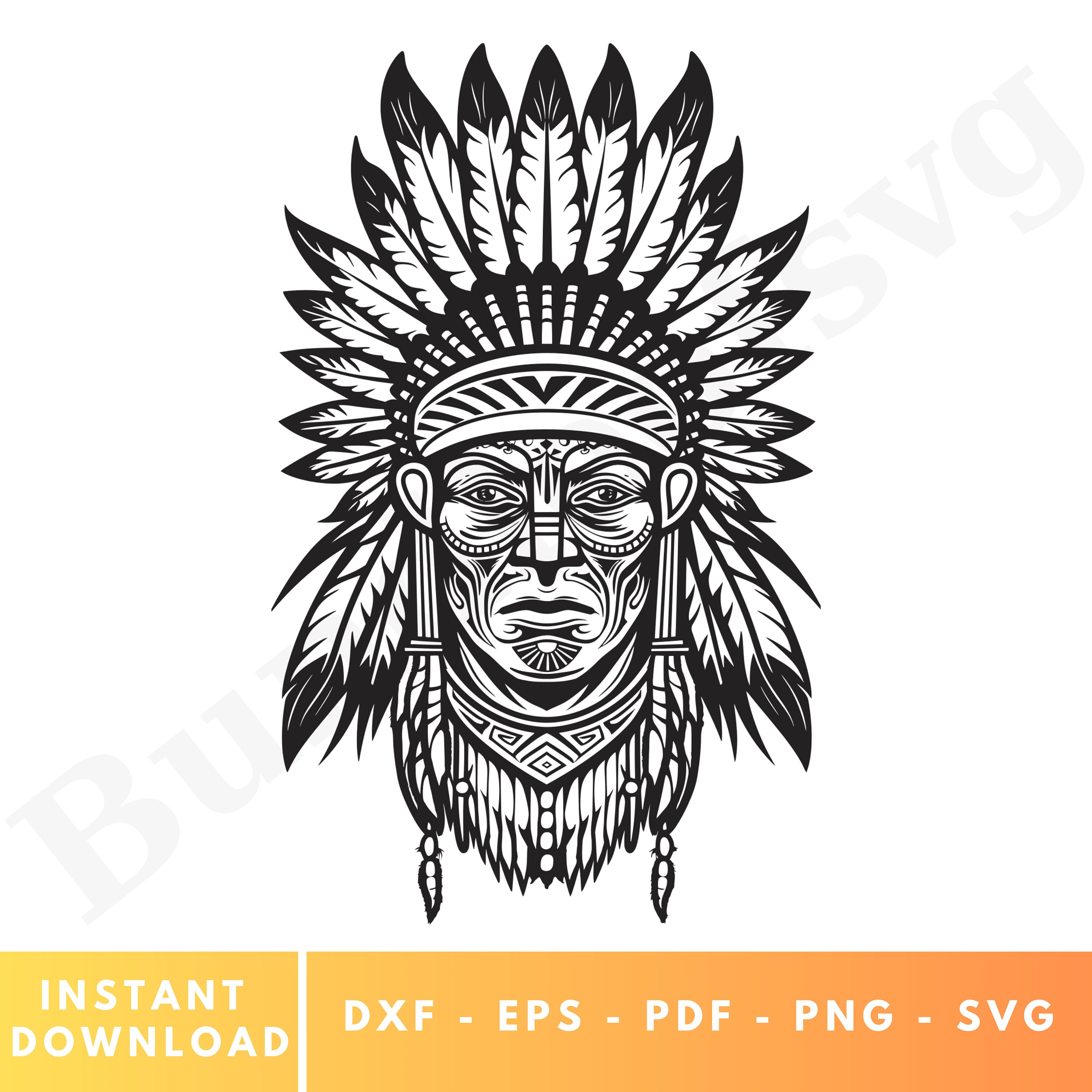 Indian Chief SVG, Tribal Chief Svg, Native American Svg, American ...