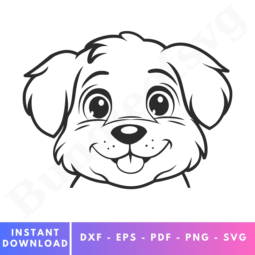 Cute Dog Face SVG, Minimalist Dog Face, Dog Face SVG, Dog Face Png ...
