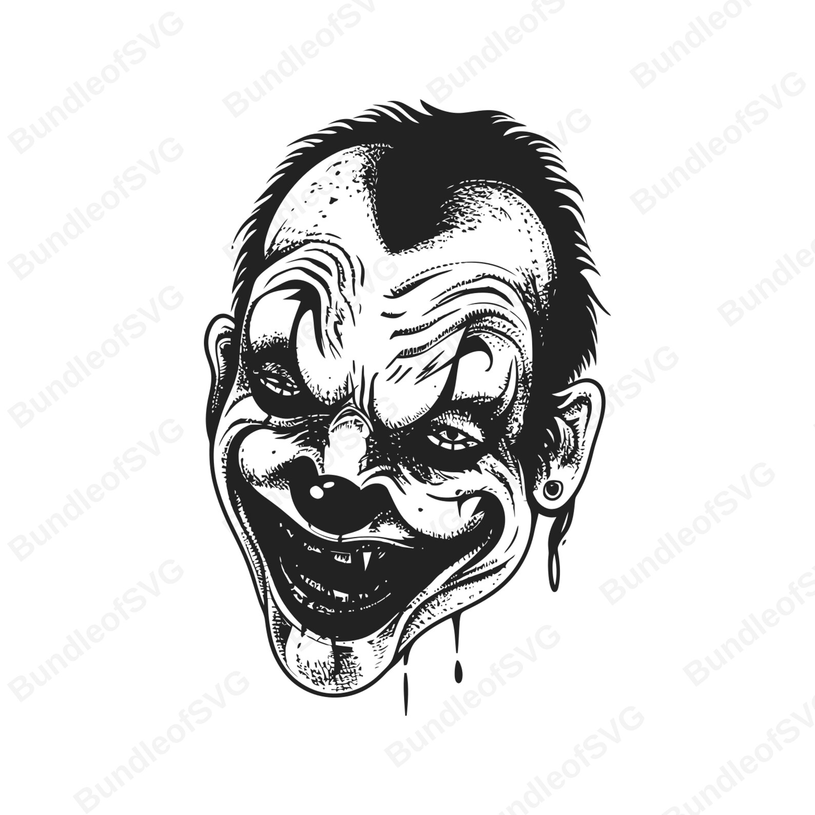 Scary Clown SVG Horror Svg Pennywise Svg Halloween Svg Clown Clip Art ...
