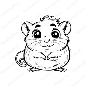 Hamster Printable Coloring Svg Bundle - Baby Hamster Svg - Hamster Svg ...