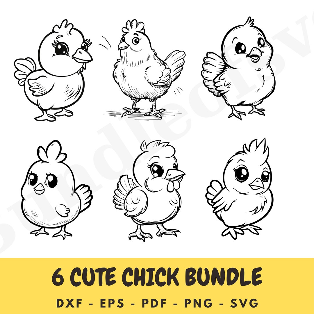 Baby Chicken Svg Bundle, Cute Chick Svg Bundle, Cute Baby Chicken ...
