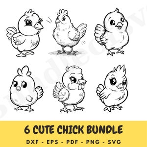 Baby Chicken Svg Bundle, Cute Chick Svg Bundle, Cute Baby Chicken ...