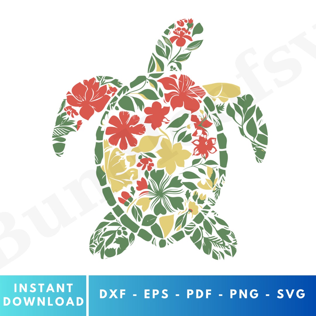 Floral Turtle SVG - Flower Turtle Svg - Cute Turtle Clipart - Turtle ...