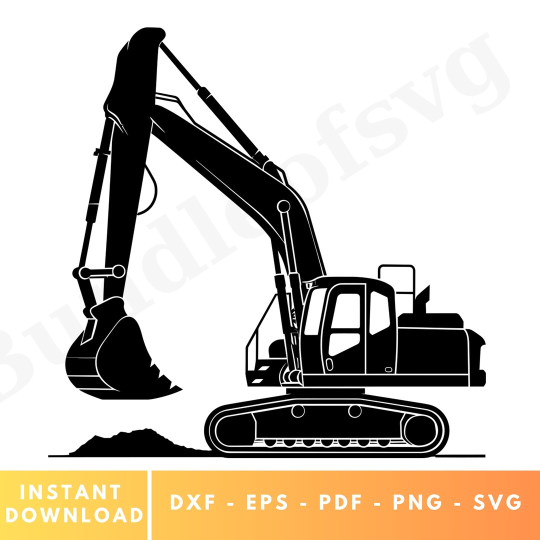 Excavator SVG, Construction Svg, Excavator Clipart, Heavy Equipment Svg ...