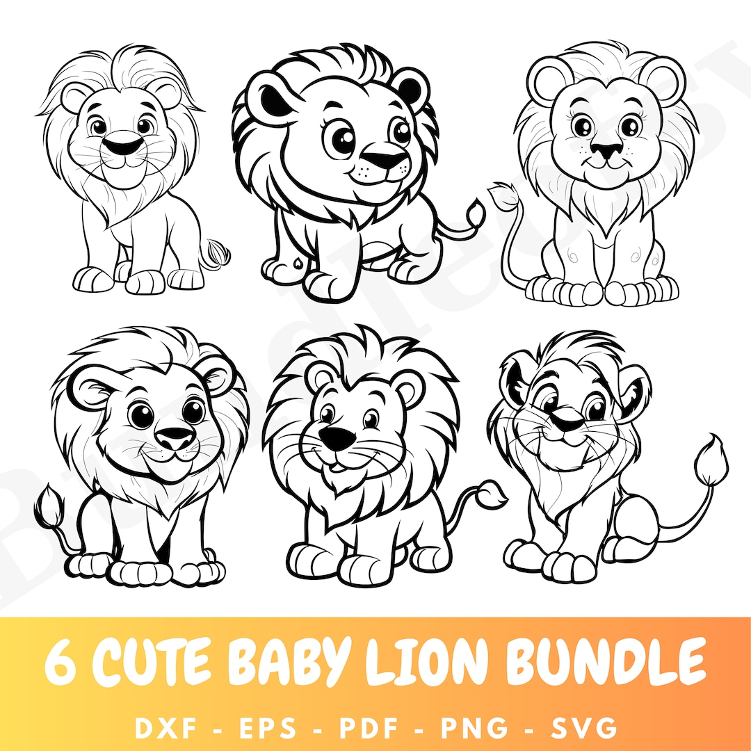 Baby Lion SVG Svg Bundle, Cute Baby Lion Svg Bundle, Cute Baby Lion ...