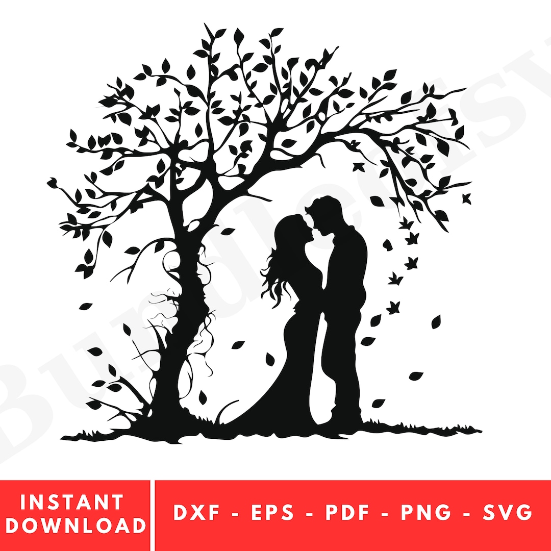 Love Tree SVG, Lovers Svg, Couple Svg, Love Png, Wedding Svg, Couples ...