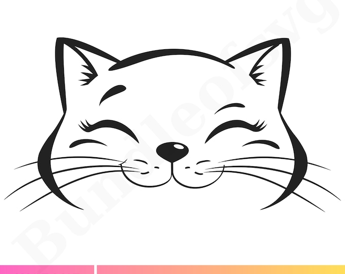 Cat Face Svg, Png, Dxf, Eps, Pdf - Etsy Canada