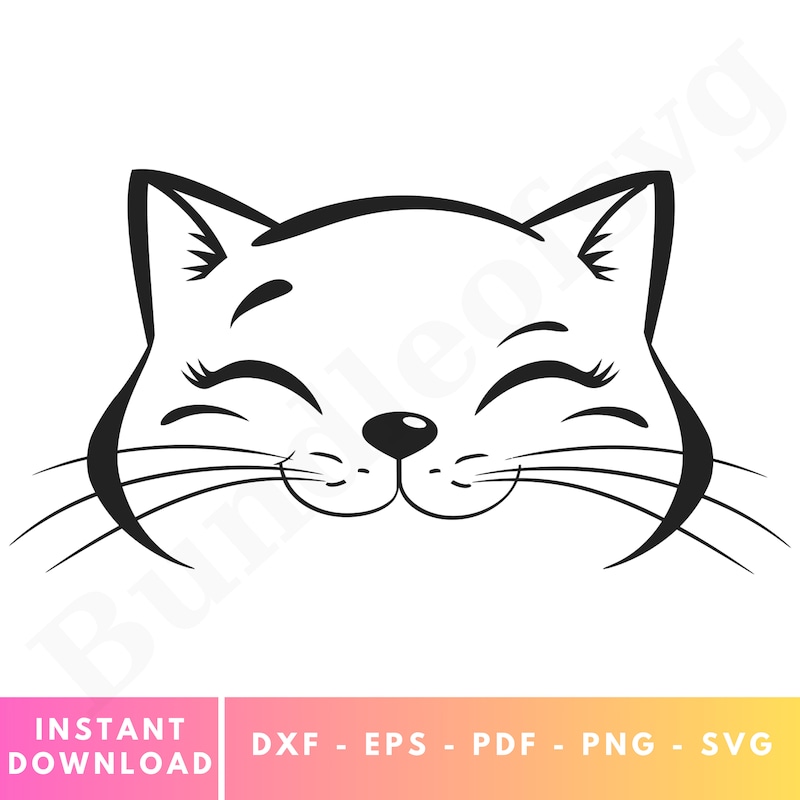 Cat Face Svg - Etsy