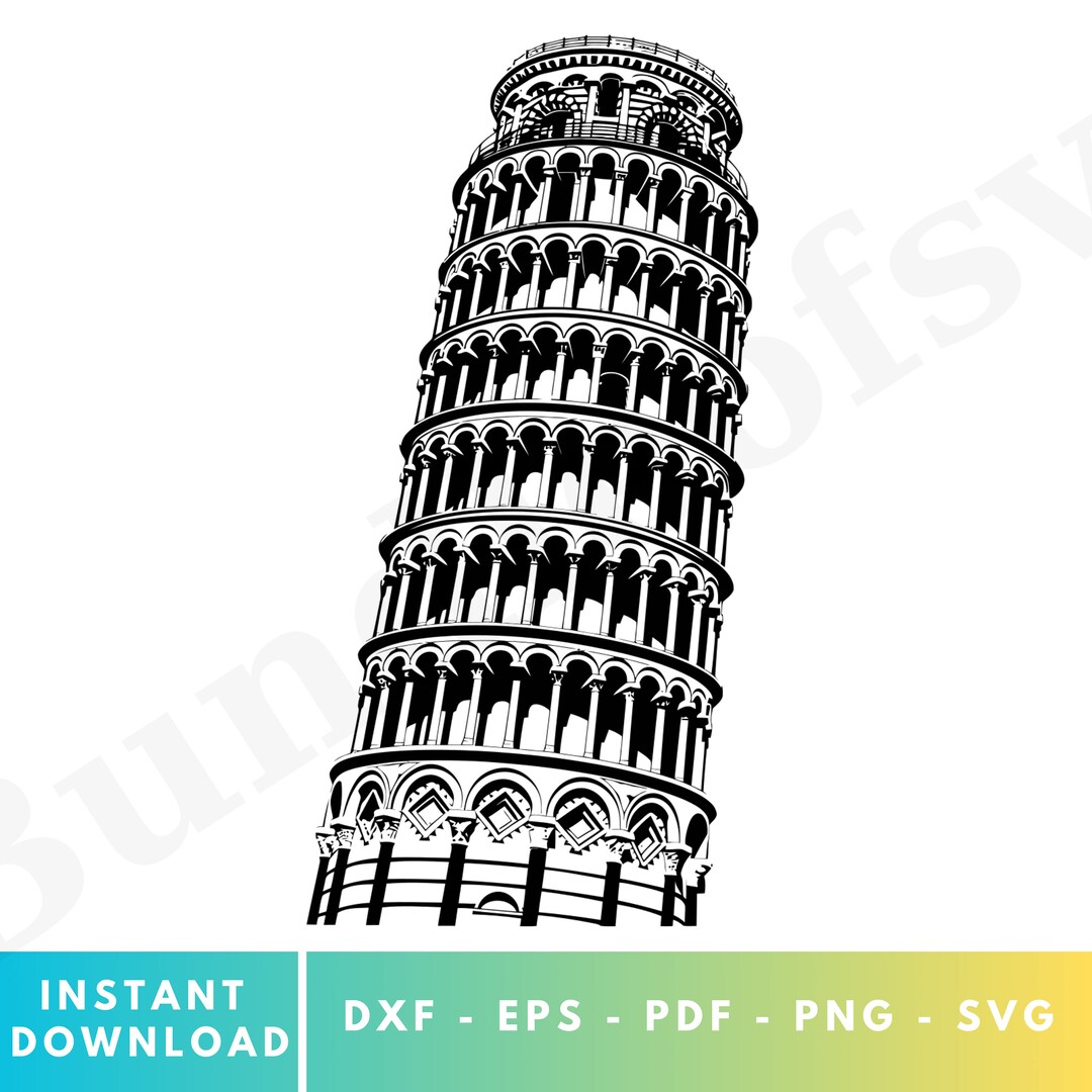 Tower of Pisa SVG: Italy Travel Inspired Digital Download - Pisa ...