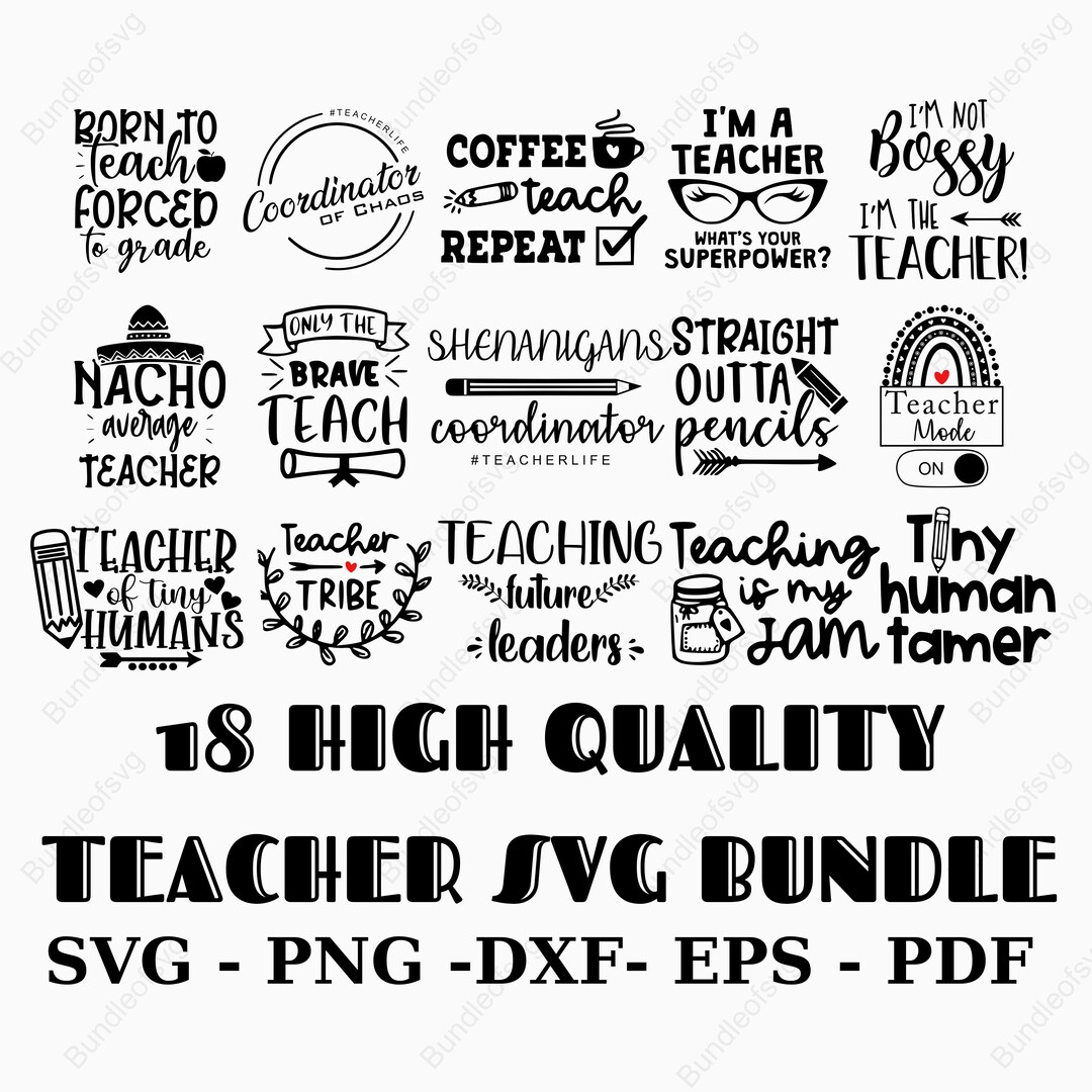 Funny Teacher Svg Bundle , Teacher Svg, Back to School Svg, Teacher ...