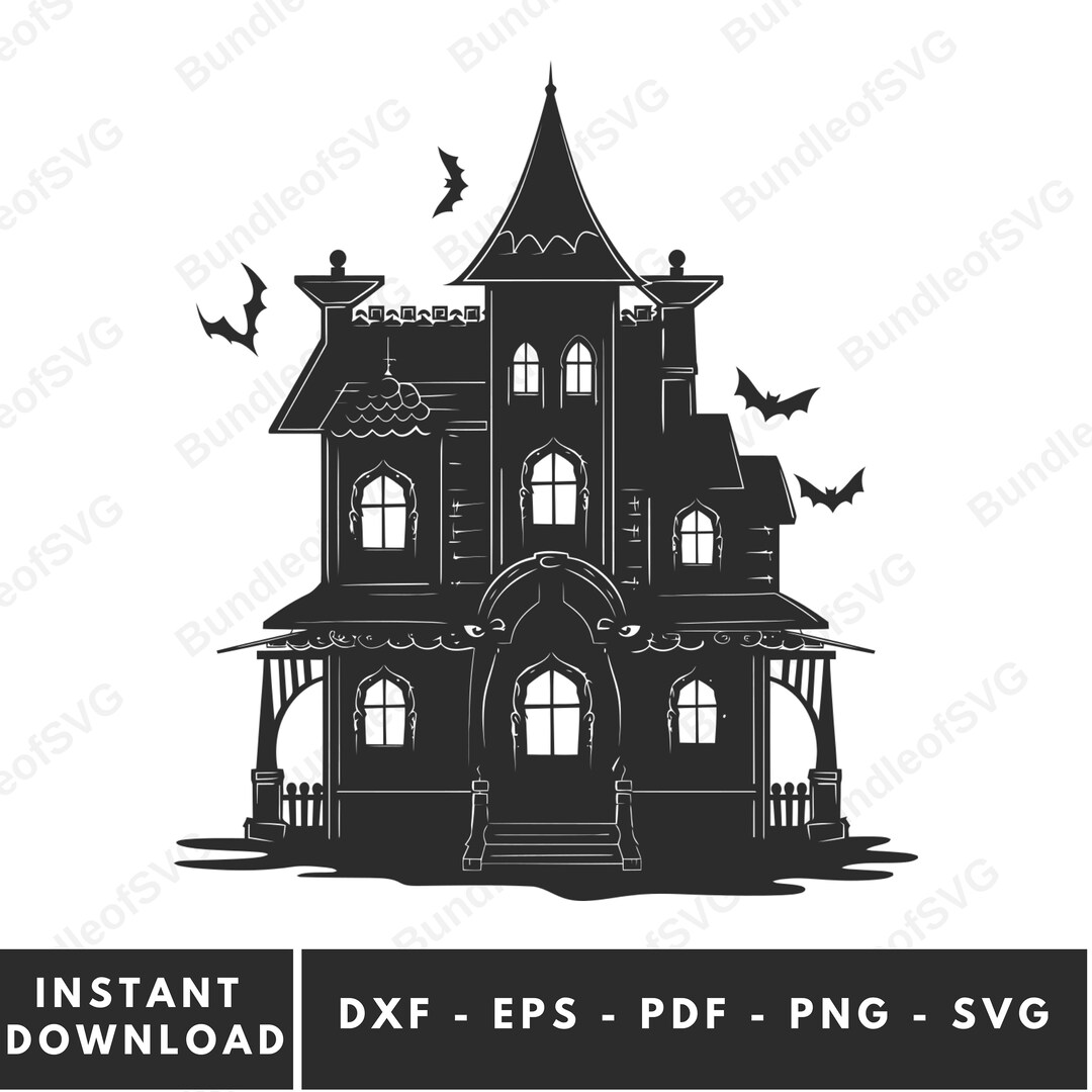 Haunted House SVG, Haunted House Cut Files, Haunted House Clipart ...