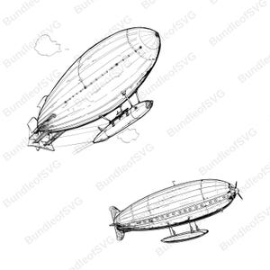 Zeppelin Svg Bundle Zeppelin Svg Zeppelin Balloon Svg Zeppelin Vector ...