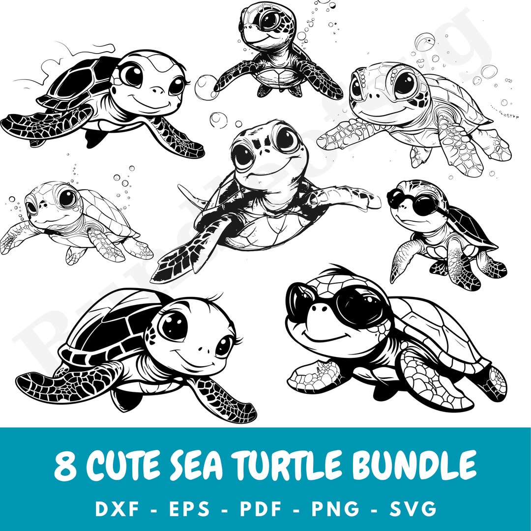 8 Cute Sea Turtle Svg, Sea Turtle Png, Sea Turtle Svg, Tortoise Svg ...