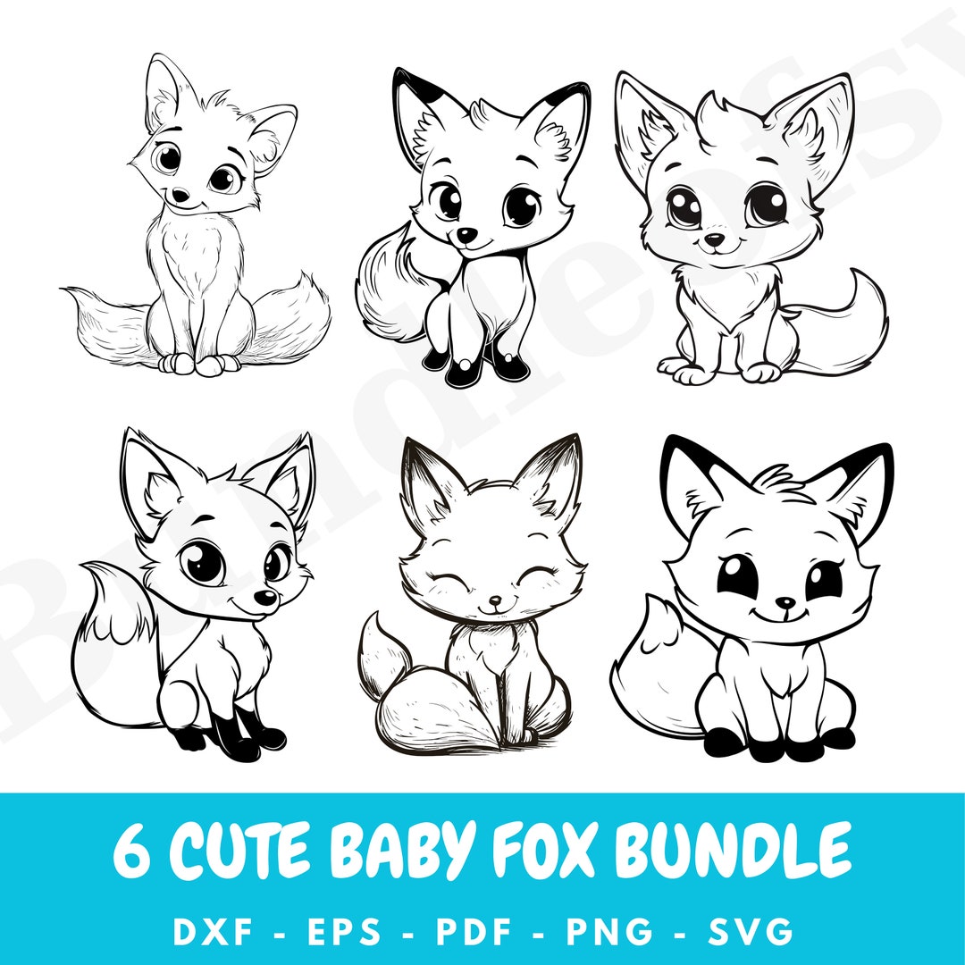 Baby Fox Svg Bundle, Cute Fox Svg Bundle, Cute Baby Fox, Cute Fox Svg ...