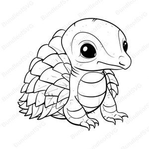Pangolin Printable Coloring SVG Bundle Unique Wildlife Coloring Pages ...