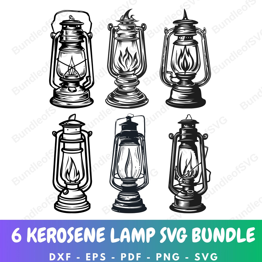 Oil Lamp SVG Bundle, Oil Lamp SVG, Kerosene Lamp Svg, Lamp Png, Lantern ...