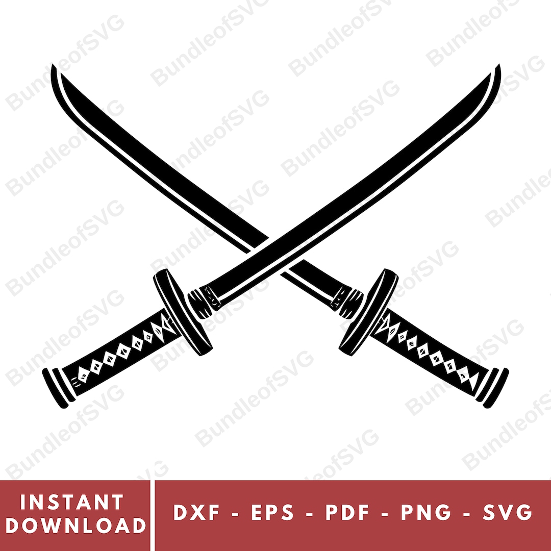 Crossed Katana Svg Samurai Sword Svg Katana Clipart Japanese Sword Svg ...