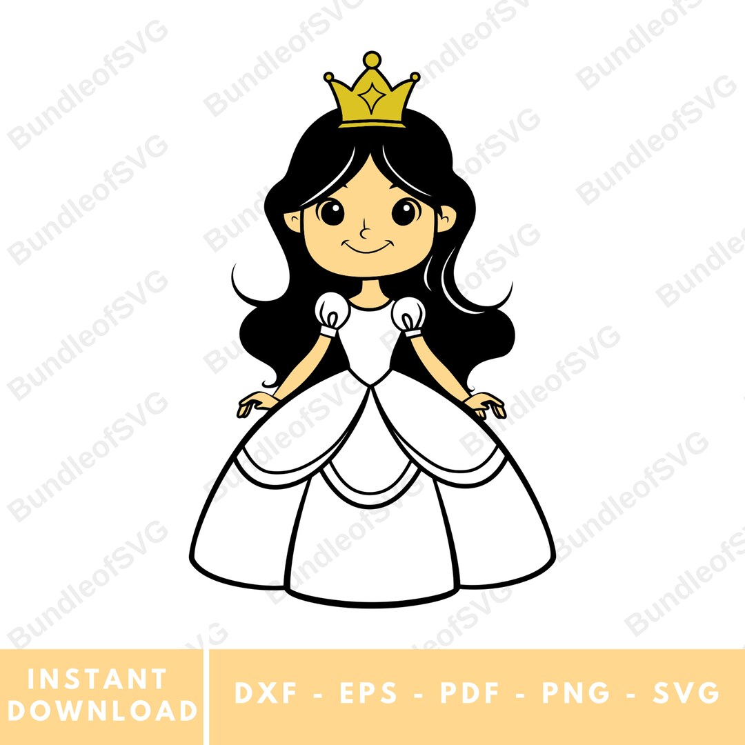 Sweet Little Princess SVG Cute Princess Clipart Princess Silhouette ...
