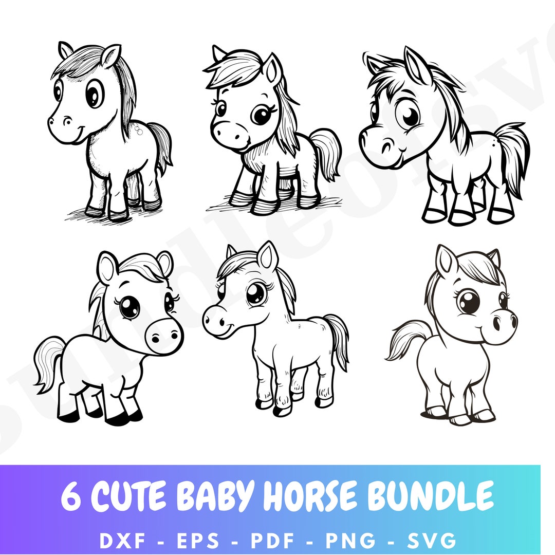 Baby Horse Svg Bundle, Cute Horse Svg Bundle, Cute Baby Horse, Cute ...