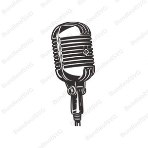 Vintage Microphone SVG Bundle Retro Music Clipart Collection Old ...