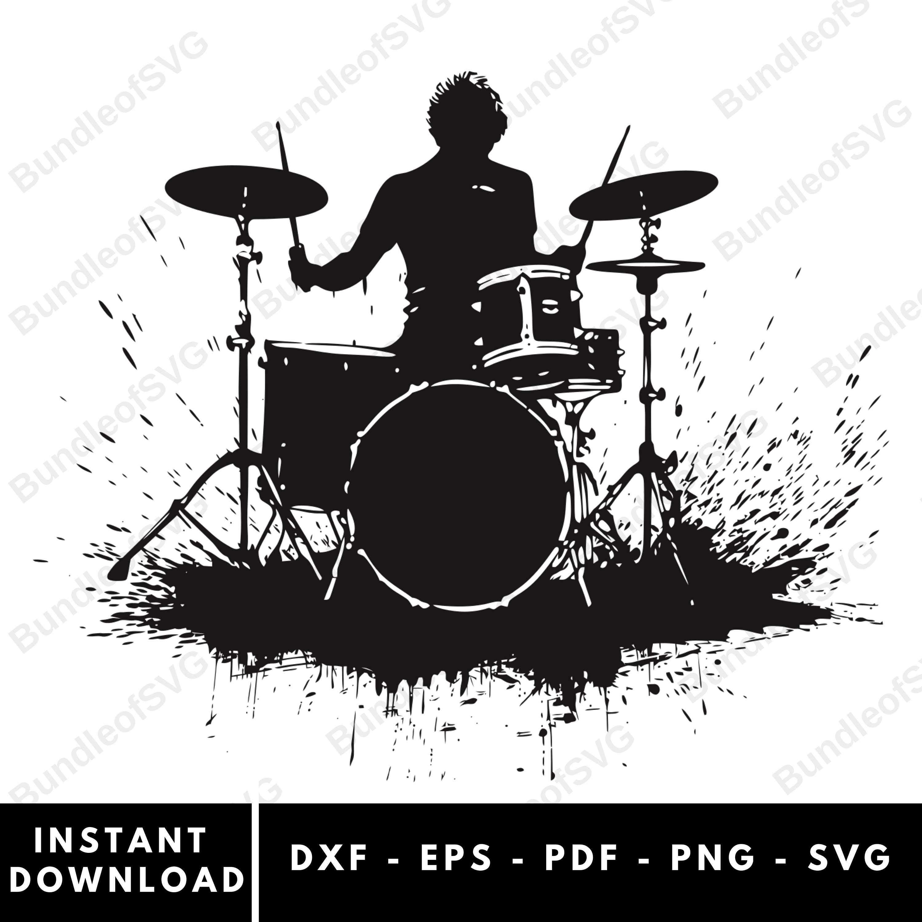 Drummer SVG - Musician Vector Graphics - Music Lover Svg - Drum Svg ...