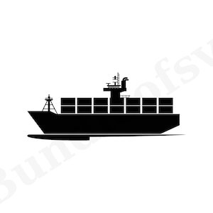 Container Ship SVG, Shipping Svg, Cargo Ship SVG Silhouette, Container ...