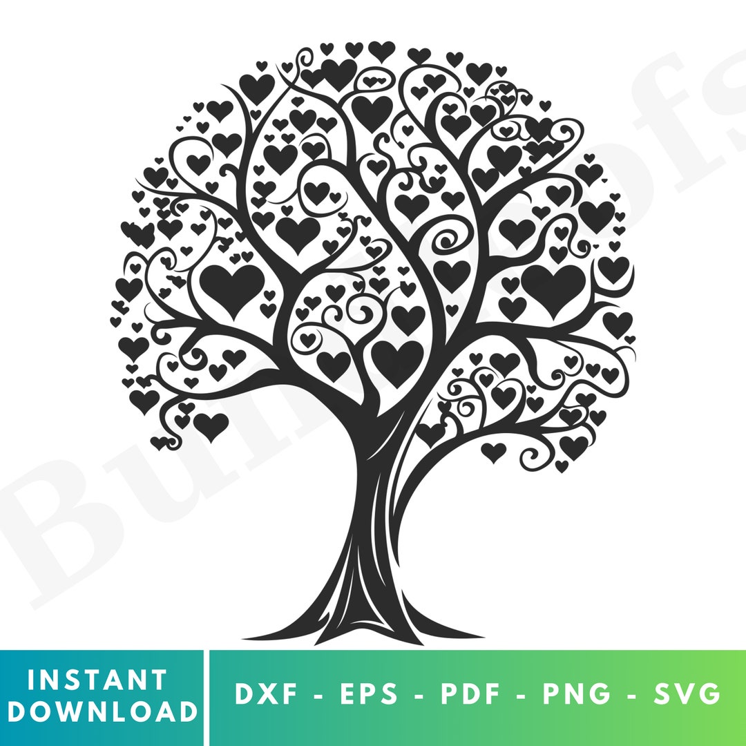 Heart Tree Svg, Heart With Family Tree, Love Tree Svg, Tree of Life ...