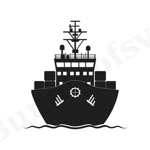 Container Ship SVG, Shipping Svg, Cargo Ship SVG Silhouette, Container ...