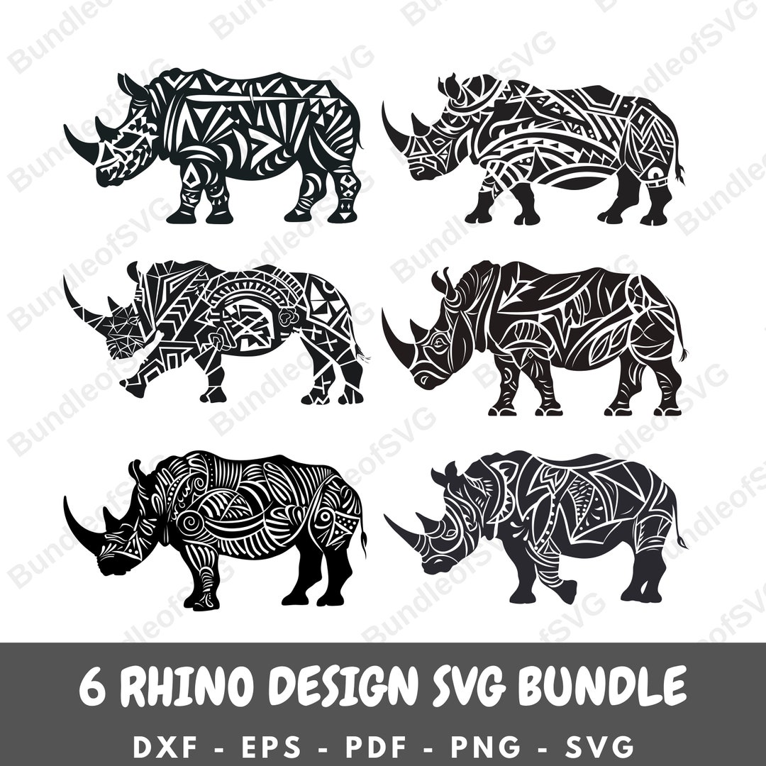 Rhino Svg Bundle - Safari Animals Svg - Animal Svg - Wildlife Svg ...