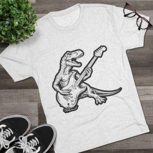 Dinosaur Rockstar: T-rex Playing Guitar SVG Digital Download - Dinosaur ...