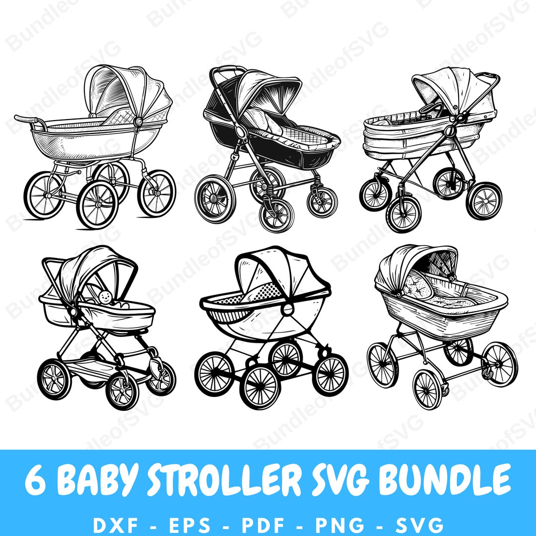 Baby Stroller SVG Bundle - Pram Svg Bundle - Baby Carrige Svg - Baby ...