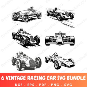Retro Racing Car SVG Bundle - Vintage Design Files for DIY Projects ...