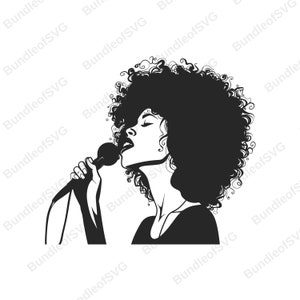 Afro Singer Silhouette SVG Bundle - Musician Clipart - Music Lover Svg ...